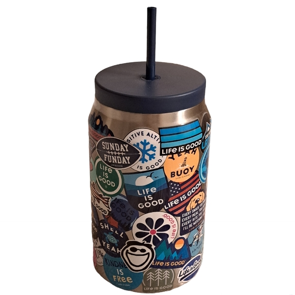 Life Is Good | Other | Life Is Good 5oz Sticker Collage Stainless Steel ...